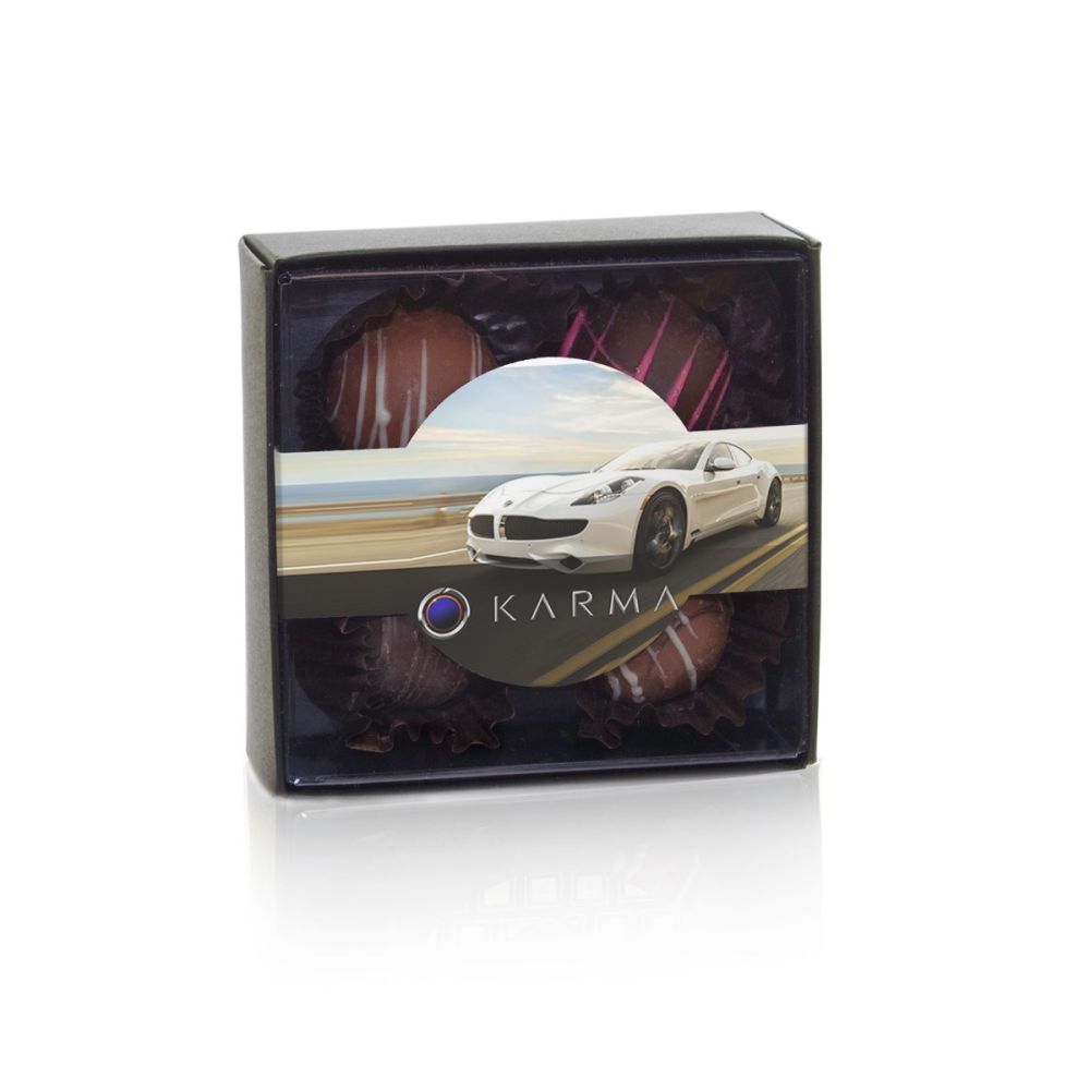 Custom Logo Truffle Box (4pc) | Branded Chocolate Gifts